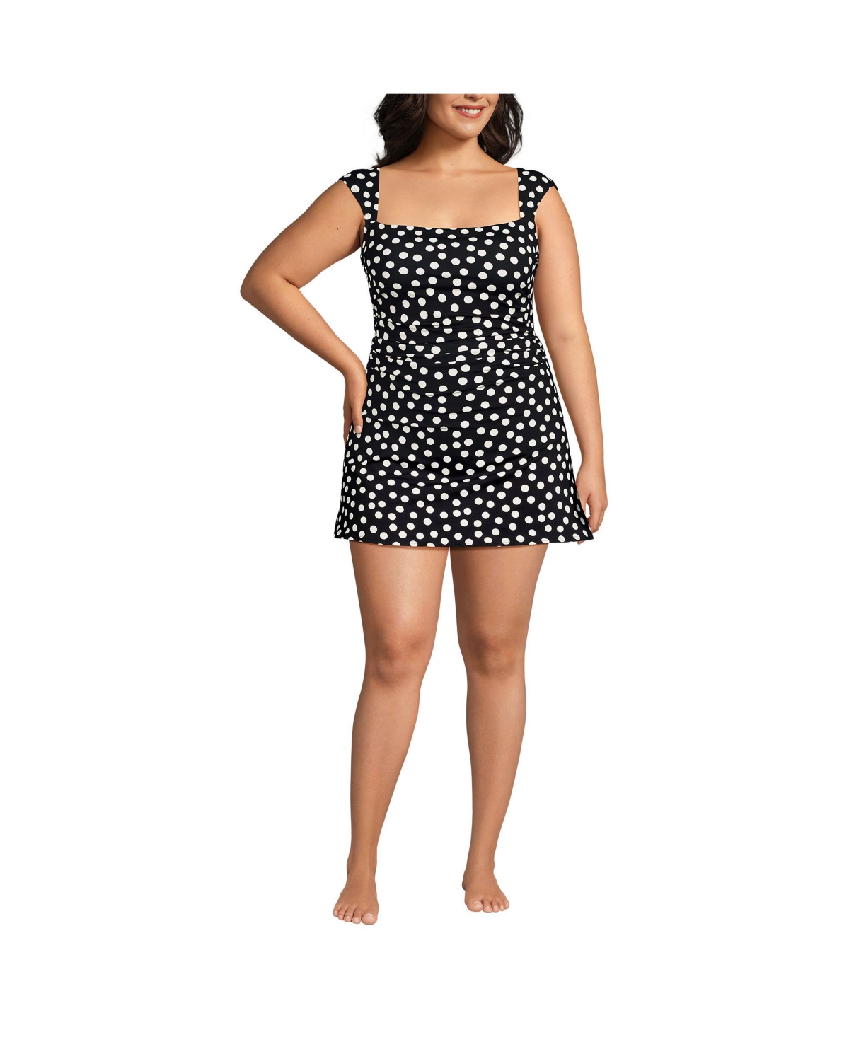 Click here for Lands End Womens Smoothing Square Neck Ruched Swim... prices