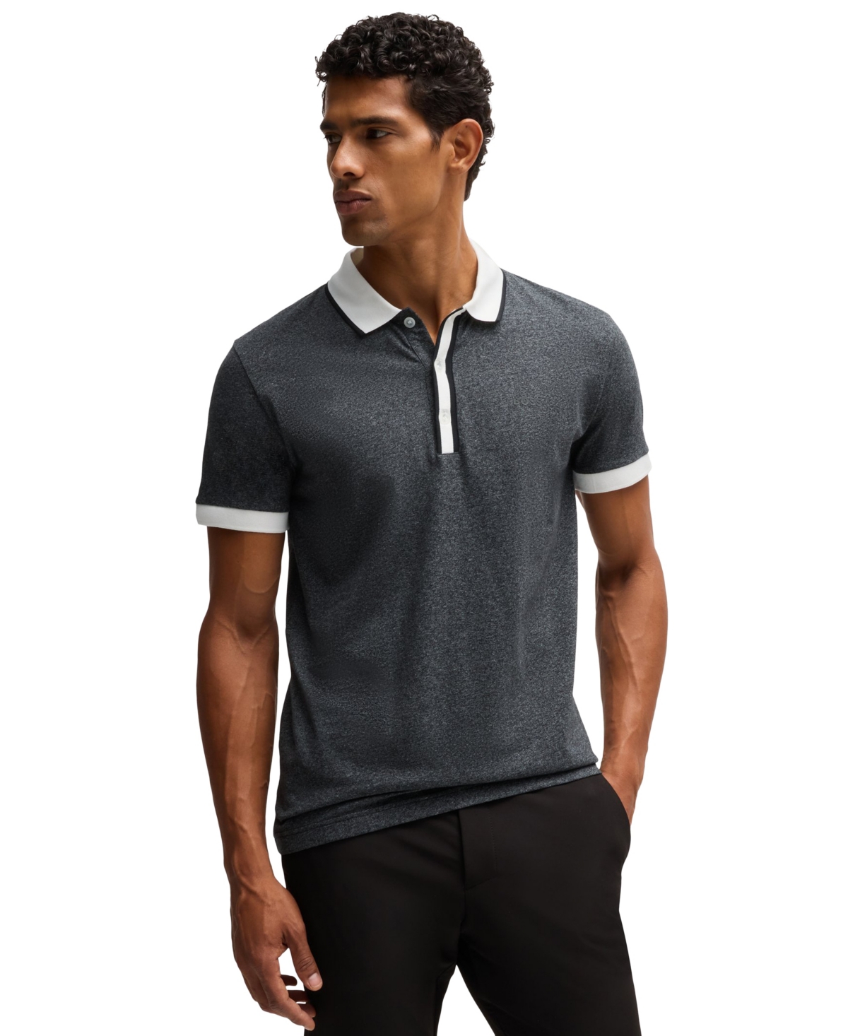 Click here for Boss by Hugo Boss Mens Striped Trim Polo Shirt - G... prices