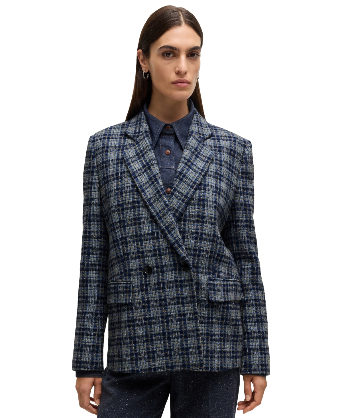 Click here for Boss by Hugo Boss Womens Relaxed-Fit Double-Breast... prices