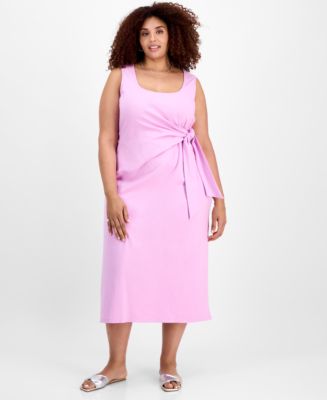 On 34th Trendy Plus Size Side-Tie Midi Dress, Exclusively at Macy's ...
