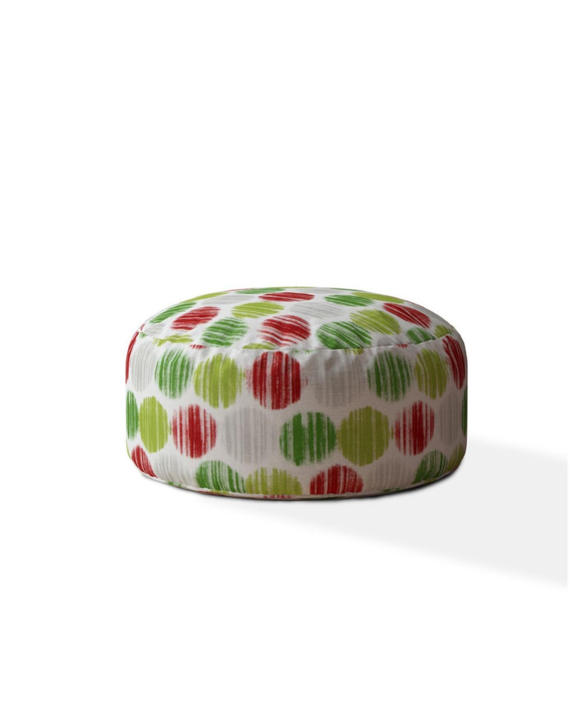 Click here for 24 Green and White Cotton Round Polka Dots Pouf Ot... prices