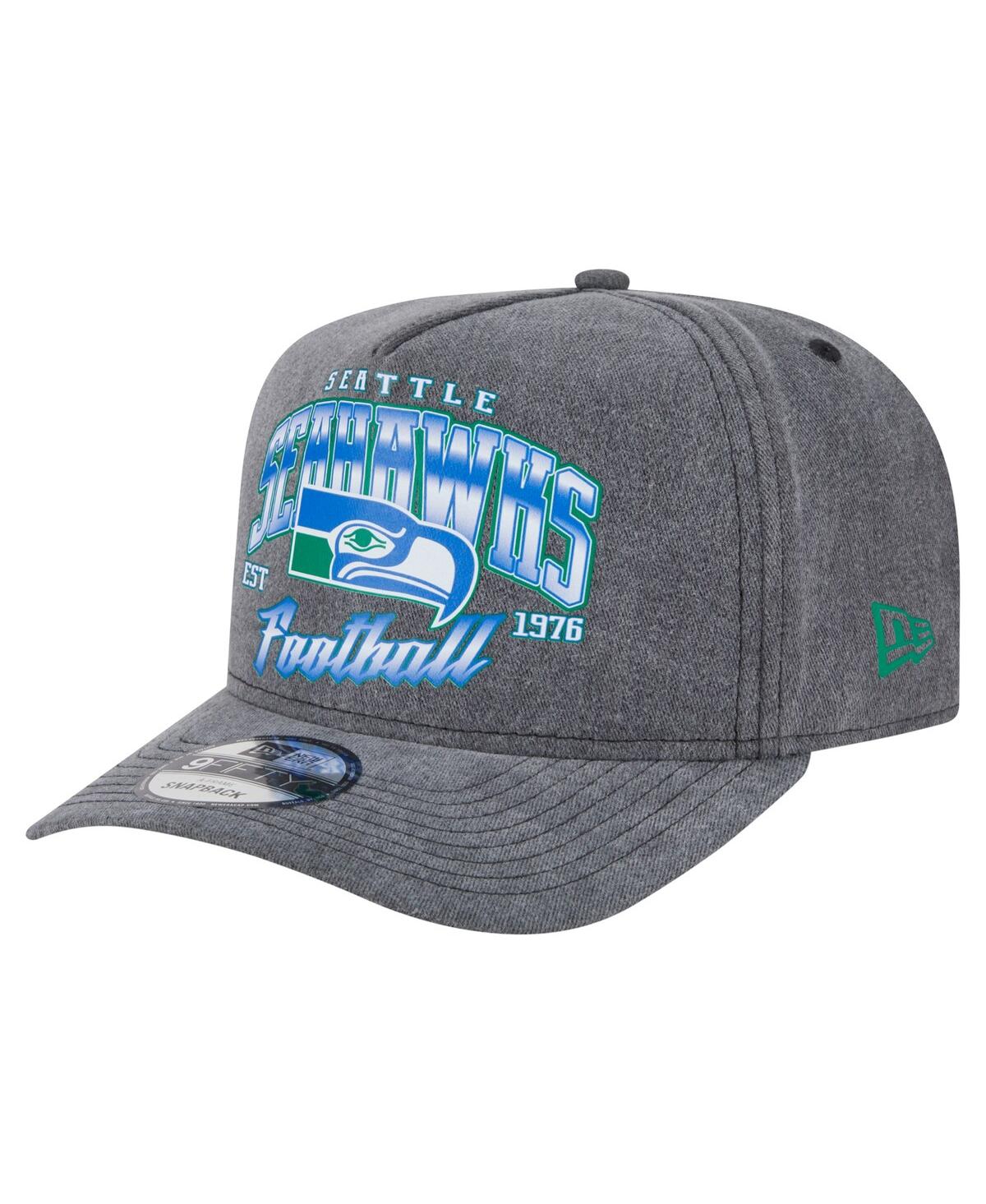 New Era Men's Black Seattle Seahawks Throwback Washed A-frame 9fifty ...
