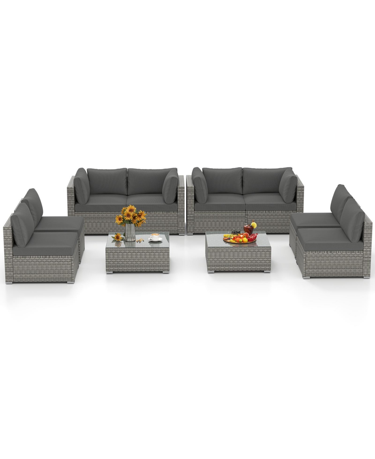 Click here for Gymax 10PCS Sectional Sofa Couch Pe Rattan Convers... prices