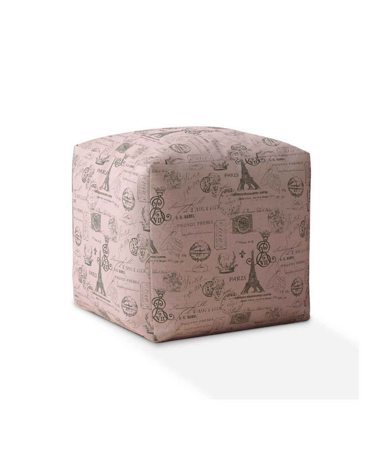 Click here for Twill Pouf Ottoman with Paris Design – Chic... prices