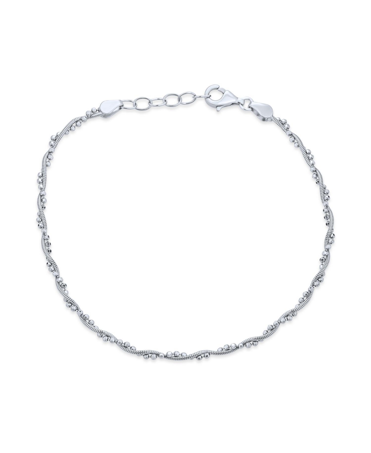 Click here for Bling Jewelry Twisted Bead Snake Chain Anklet Ankl... prices