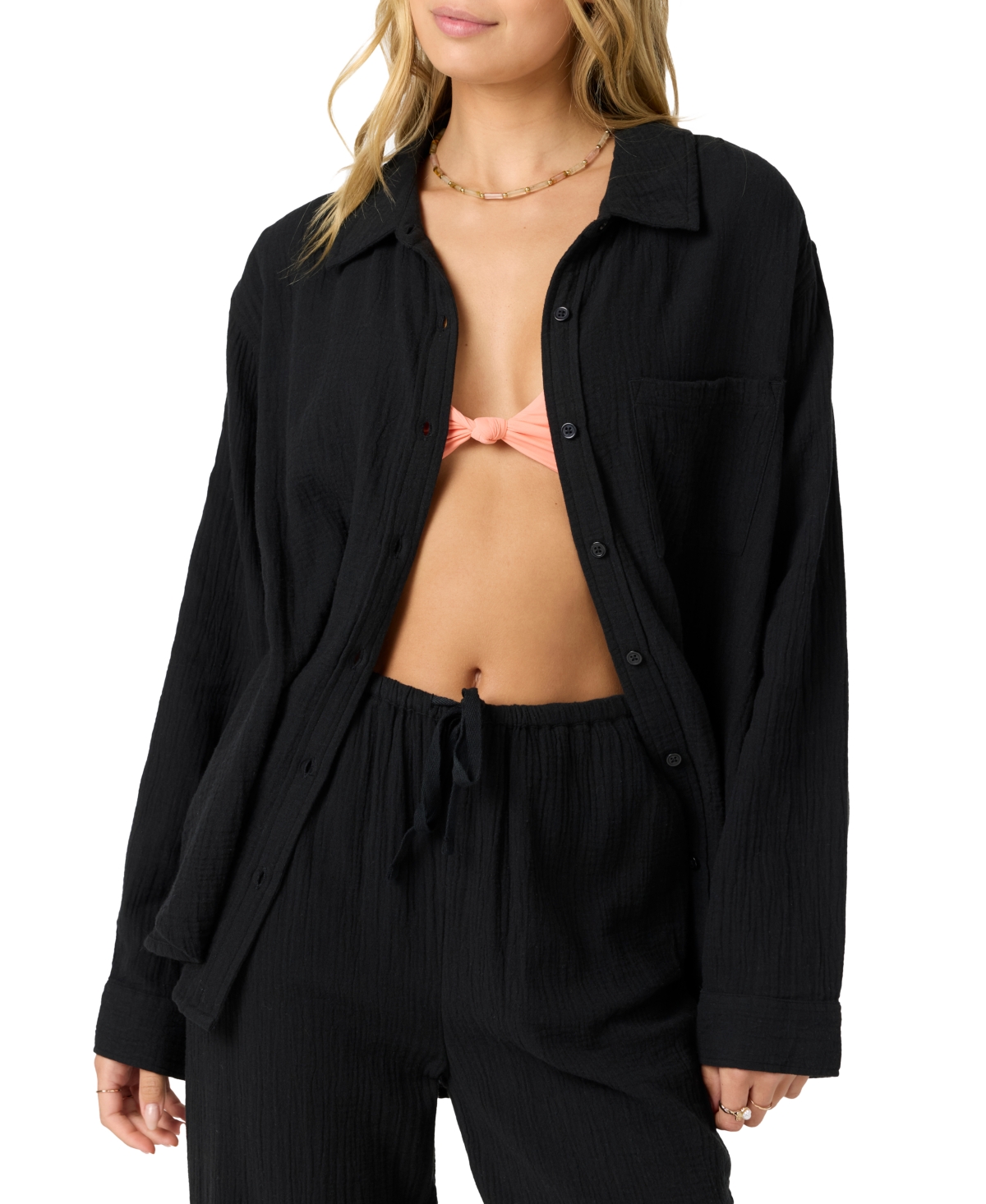 Click here for ONeill Juniors Leni Relaxed Shirt - Black prices