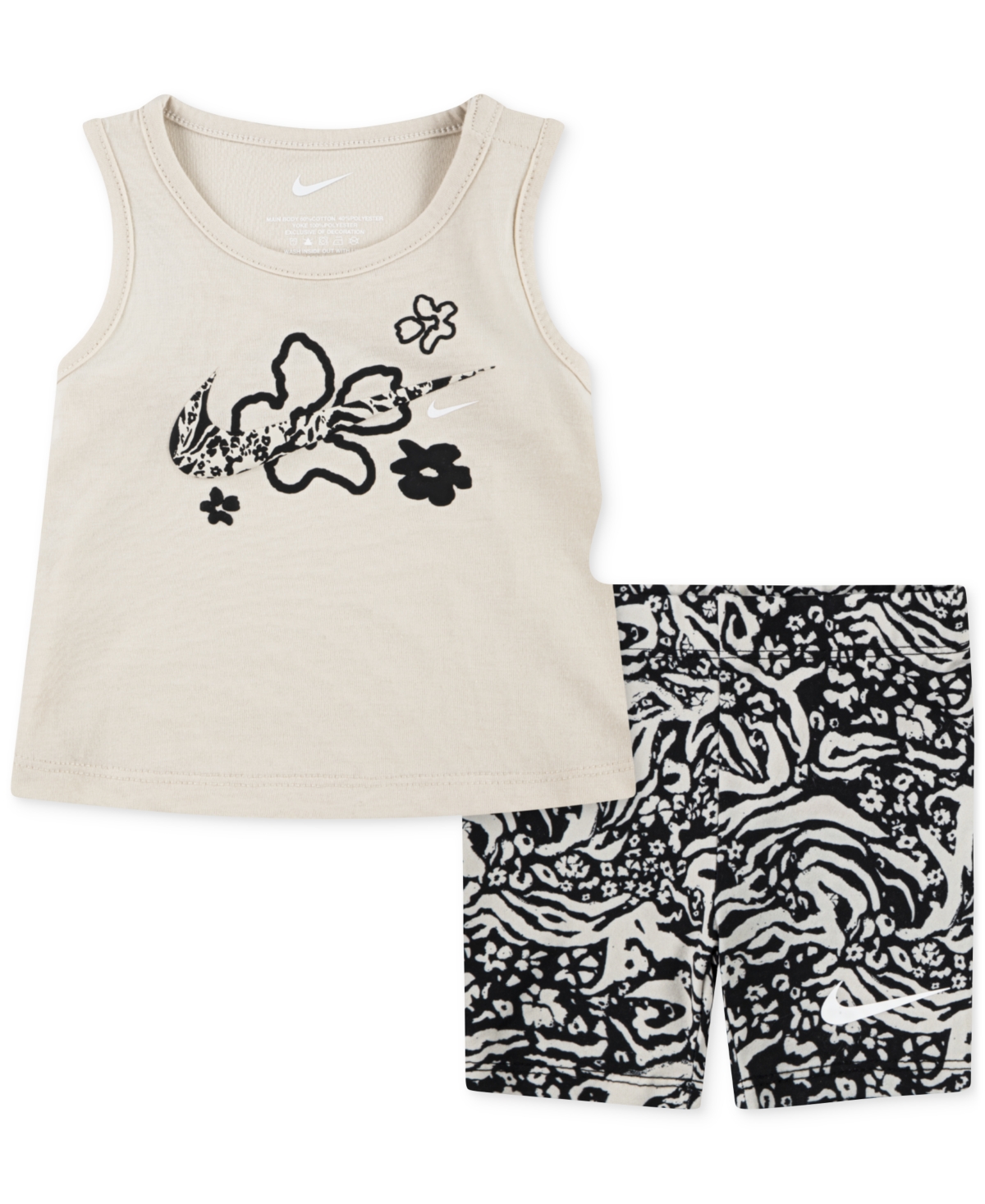 Click here for Nike Baby Girls Wild Flower Tank Top & Printed Bik... prices