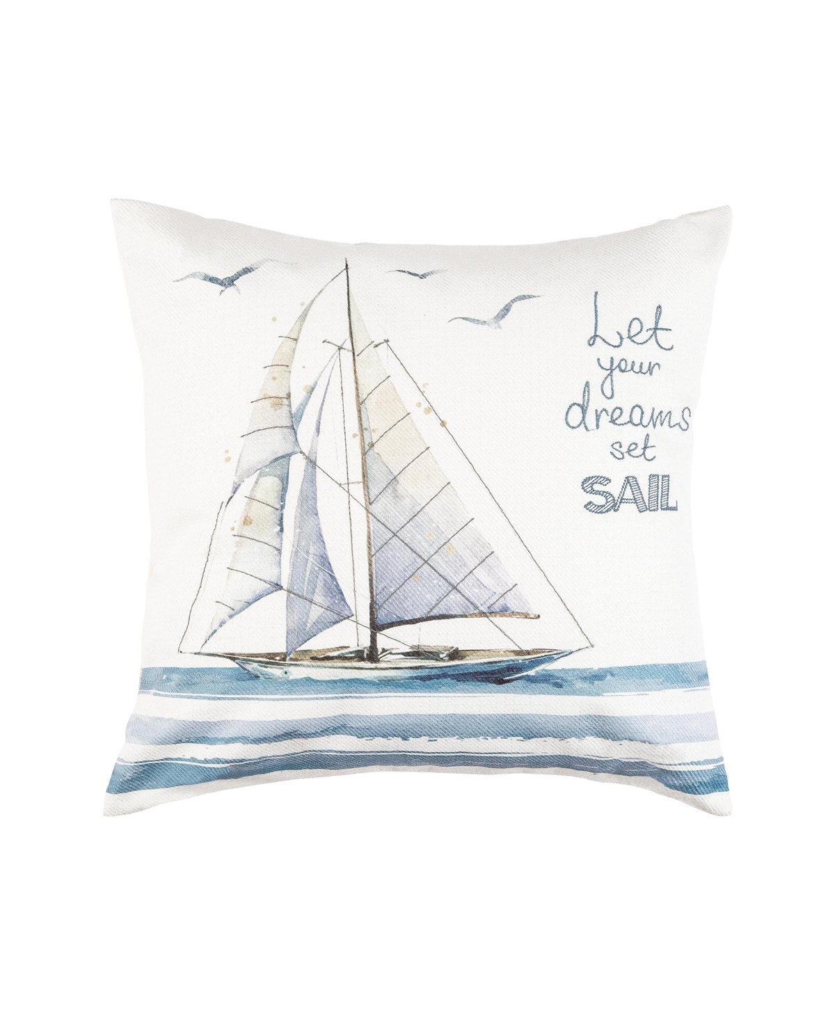 Click here for Let Your Dreams Set Sail Embroidered Throw Pillow... prices