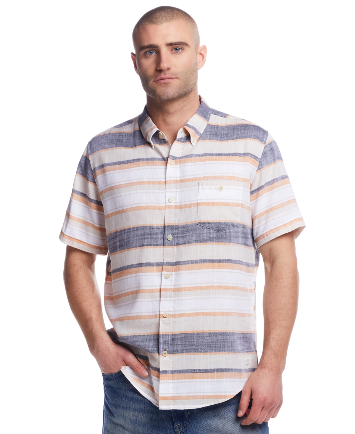 Click here for Weatherproof Vintage Mens Twill Stripe Button-Down... prices
