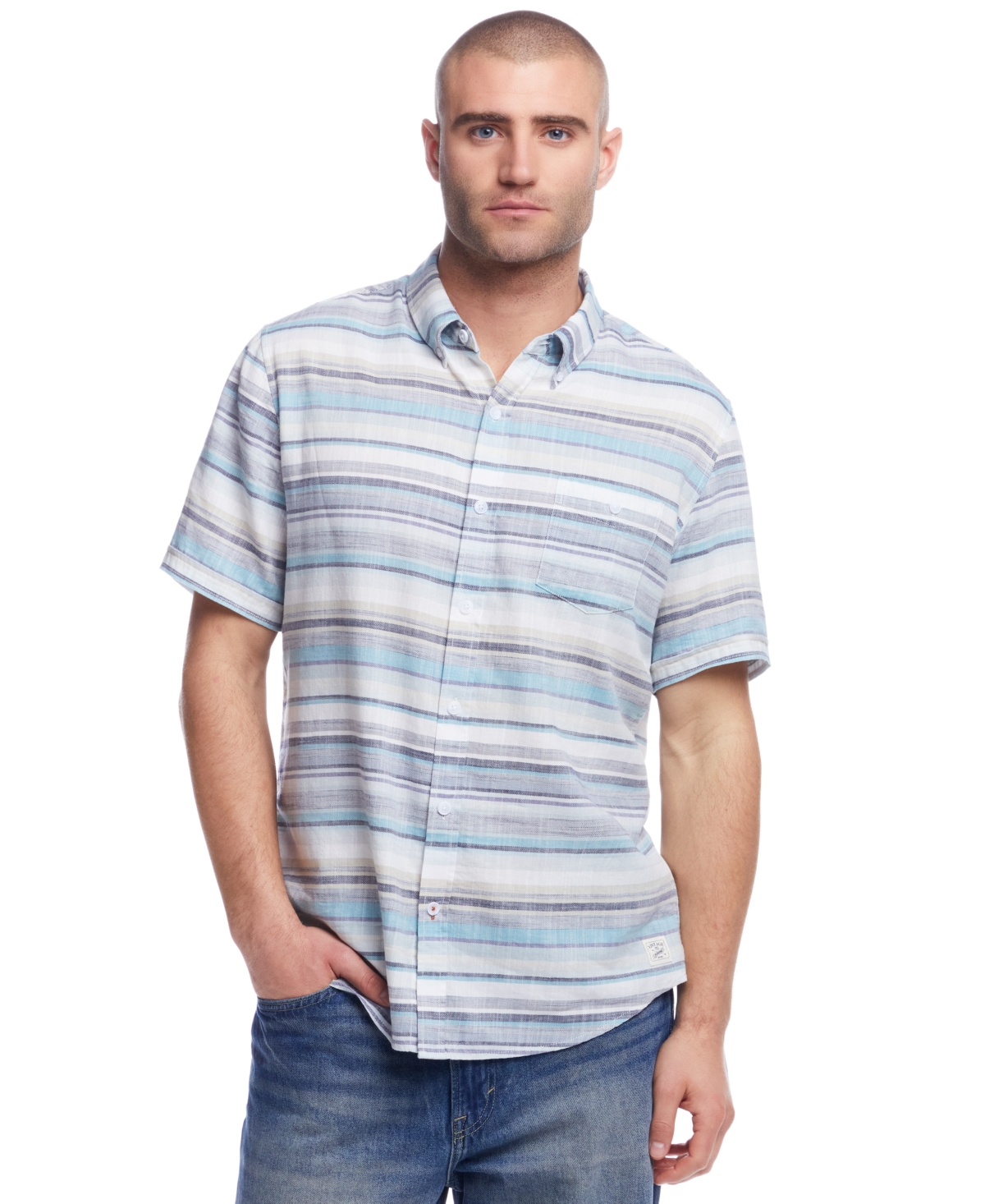 Click here for Weatherproof Vintage Mens Twill Stripe Button-Down... prices