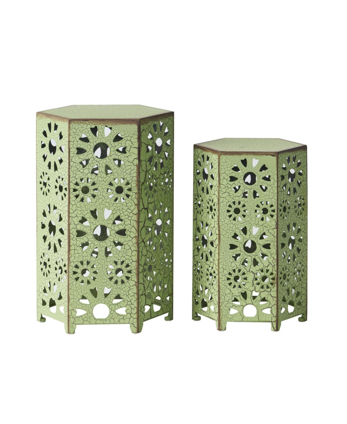 Click here for Streamdale Sunburst Iron End Table Set - Crackle T... prices