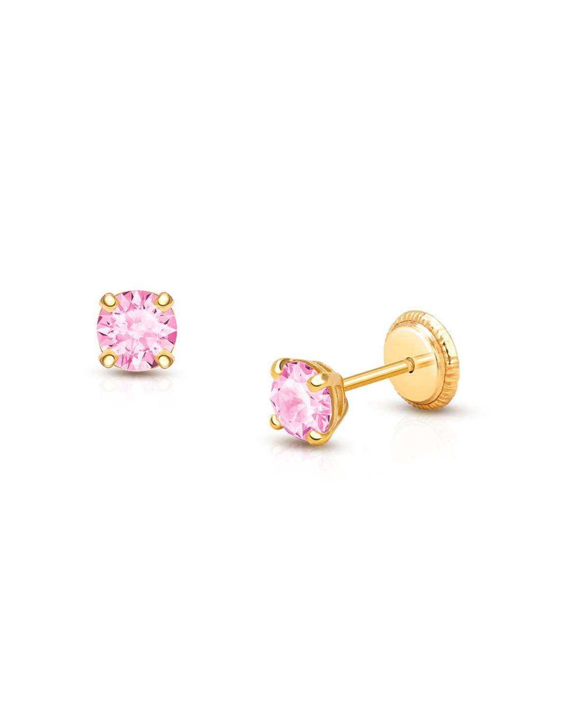 Click here for Tiny Blessings Childrens 14K Gold 4mm Pink Round C... prices