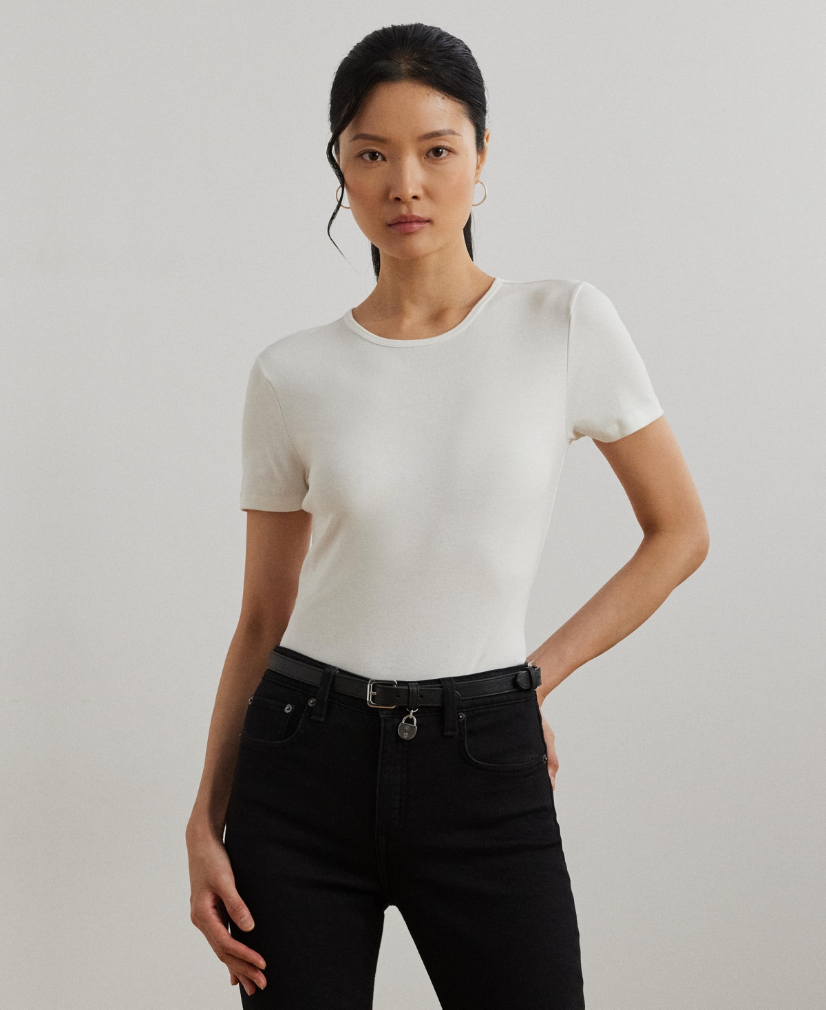Click here for Lauren Ralph Lauren Stretch Knit T-Shirt  Regular... prices