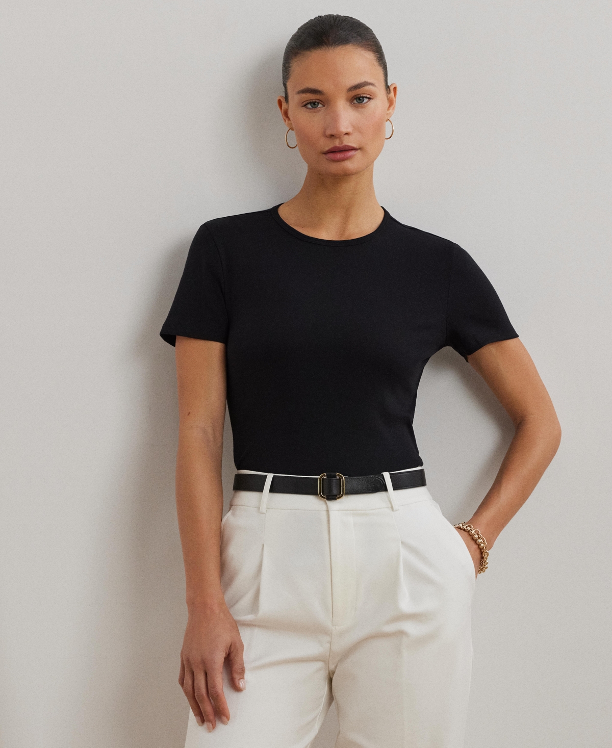 Click here for Lauren Ralph Lauren Stretch Knit T-Shirt  Regular... prices