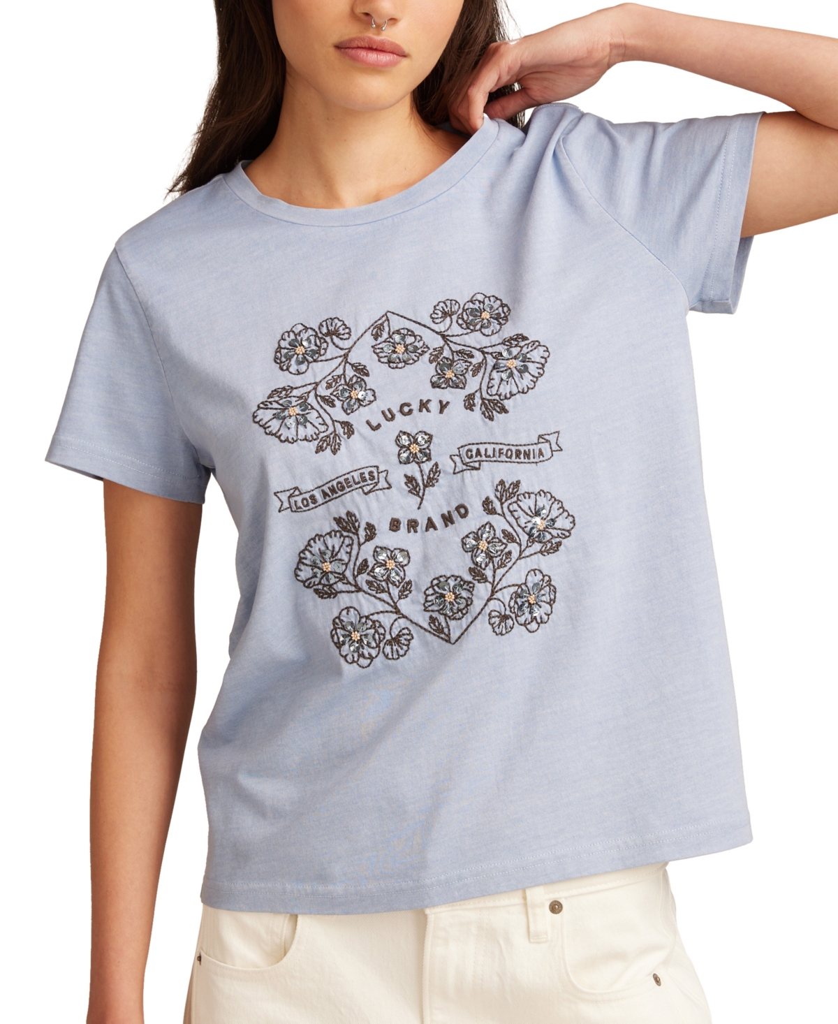 Click here for Lucky Brand Womens Cotton Mirror Embroidered Flora... prices