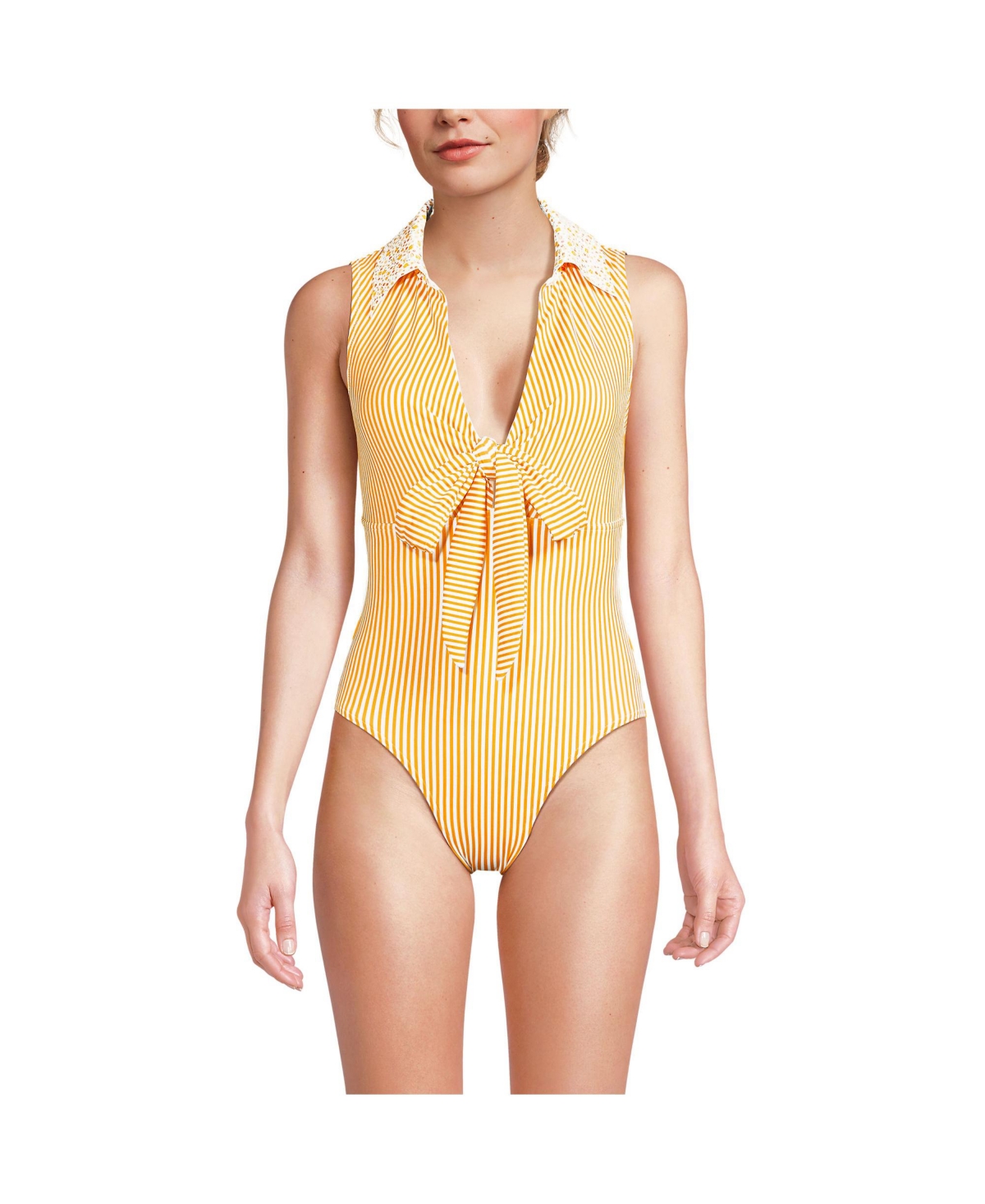 Click here for Lands End Womens Polo High Leg One Piece Swimsuit... prices
