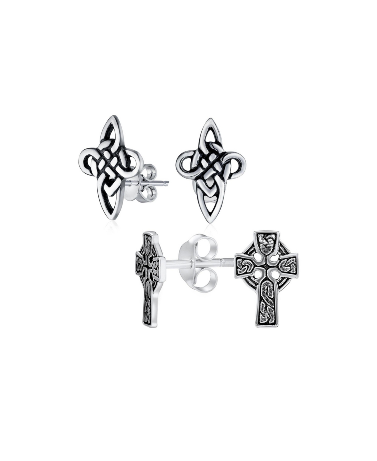 Click here for Bling Jewelry Set of 2 Celtic Cross Stud Earrings... prices