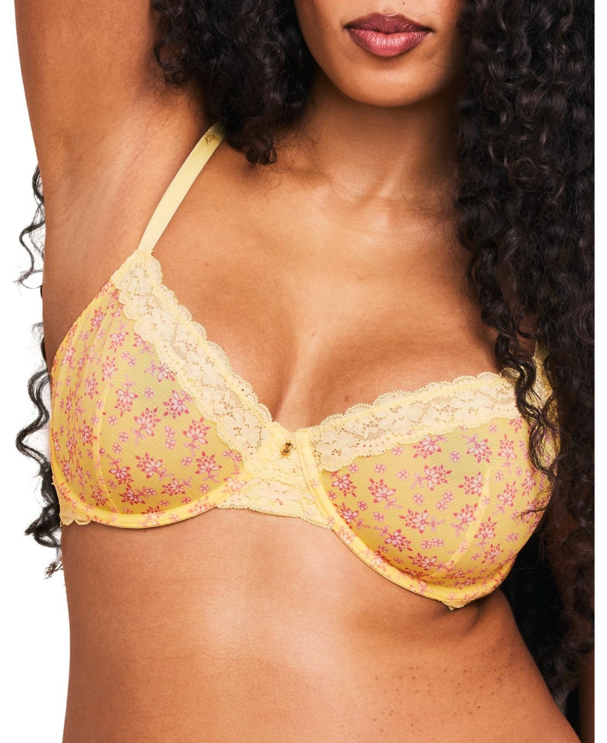 Click here for Adore Me Womens Akari Unlined Demi Bra - Ditsy yel... prices