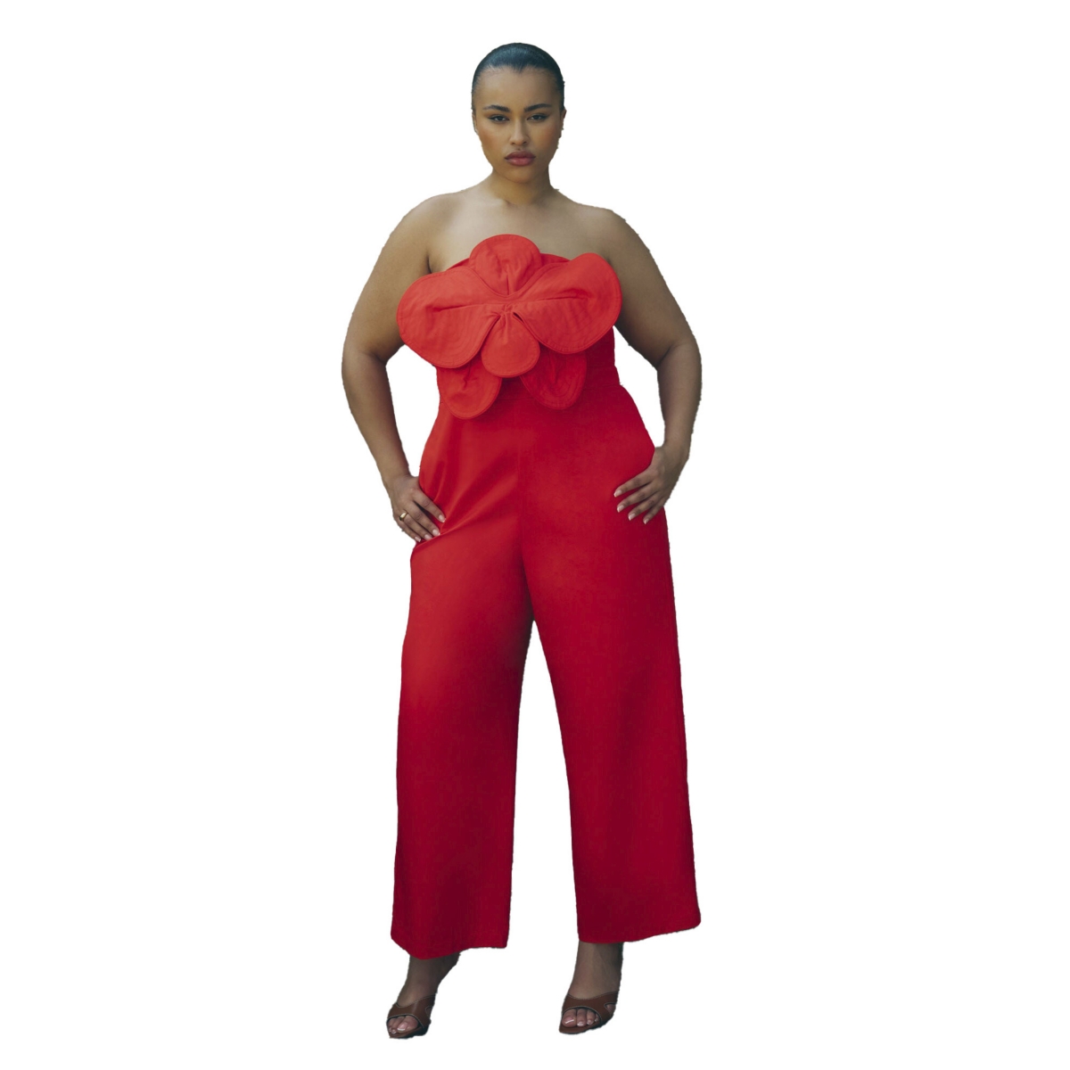 Click here for Eloquii Womens Plus Size Flower Jumpsuit - High ri... prices