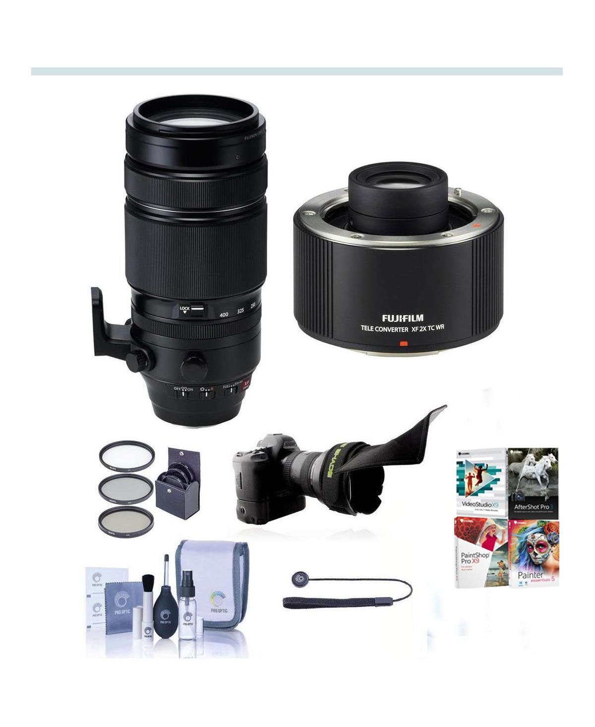 Fujifilm Xf 100-400mm f/4.5-5.6 R Lm Ois Wr Lens  Bundle with XF2X Tc Wr Teleconverter  77mm Filter Kit and Photo Video Art Suite Pc Software Kit