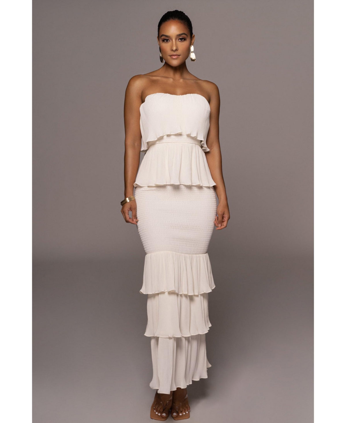 Click here for Jluxlabel Womens Casa Blanca Ruffle Dress - Ivory prices