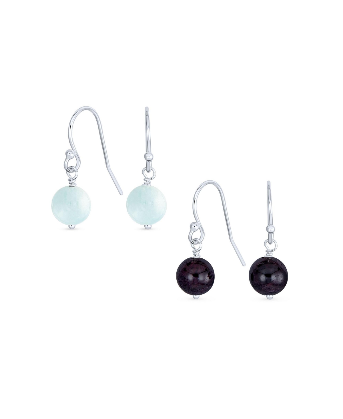 Click here for Bling Jewelry Set of 2 Natural Stone Bead Drop Ear... prices
