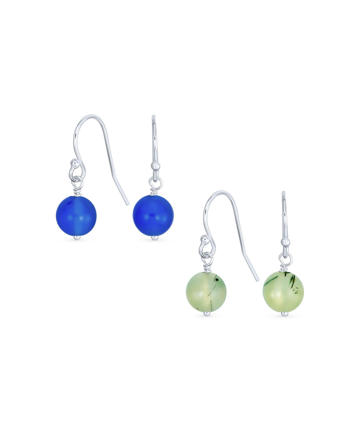 Click here for Bling Jewelry Set of 2 Natural Stone Bead Drop Ear... prices