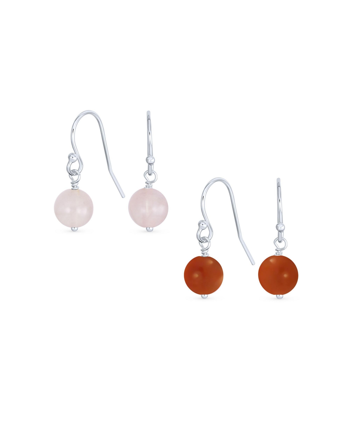 Click here for Bling Jewelry Set of 2 Natural Stone Bead Drop Ear... prices