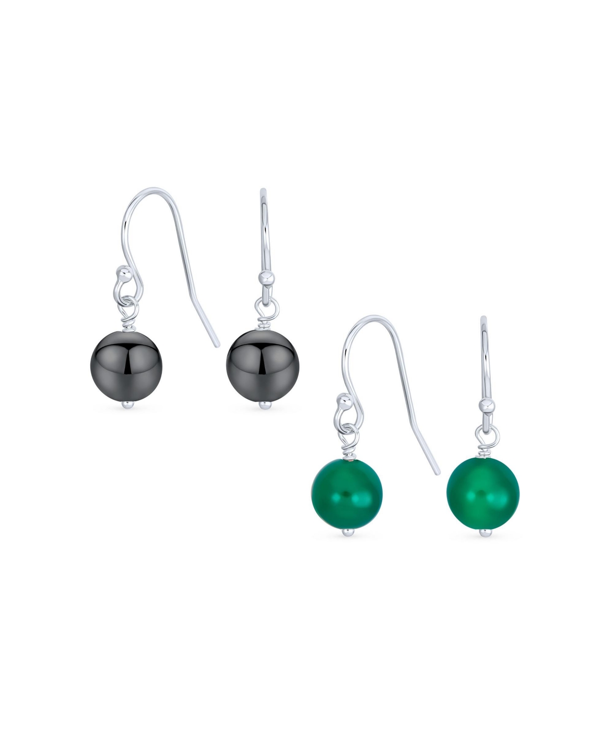 Click here for Bling Jewelry Set of 2 Natural Stone Bead Drop Ear... prices