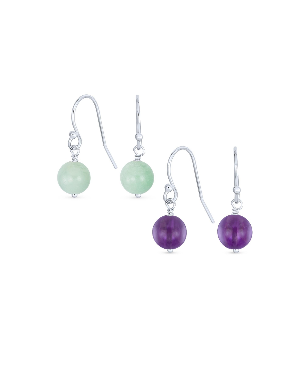 Click here for Bling Jewelry Set of 2 Natural Stone Bead Drop Ear... prices