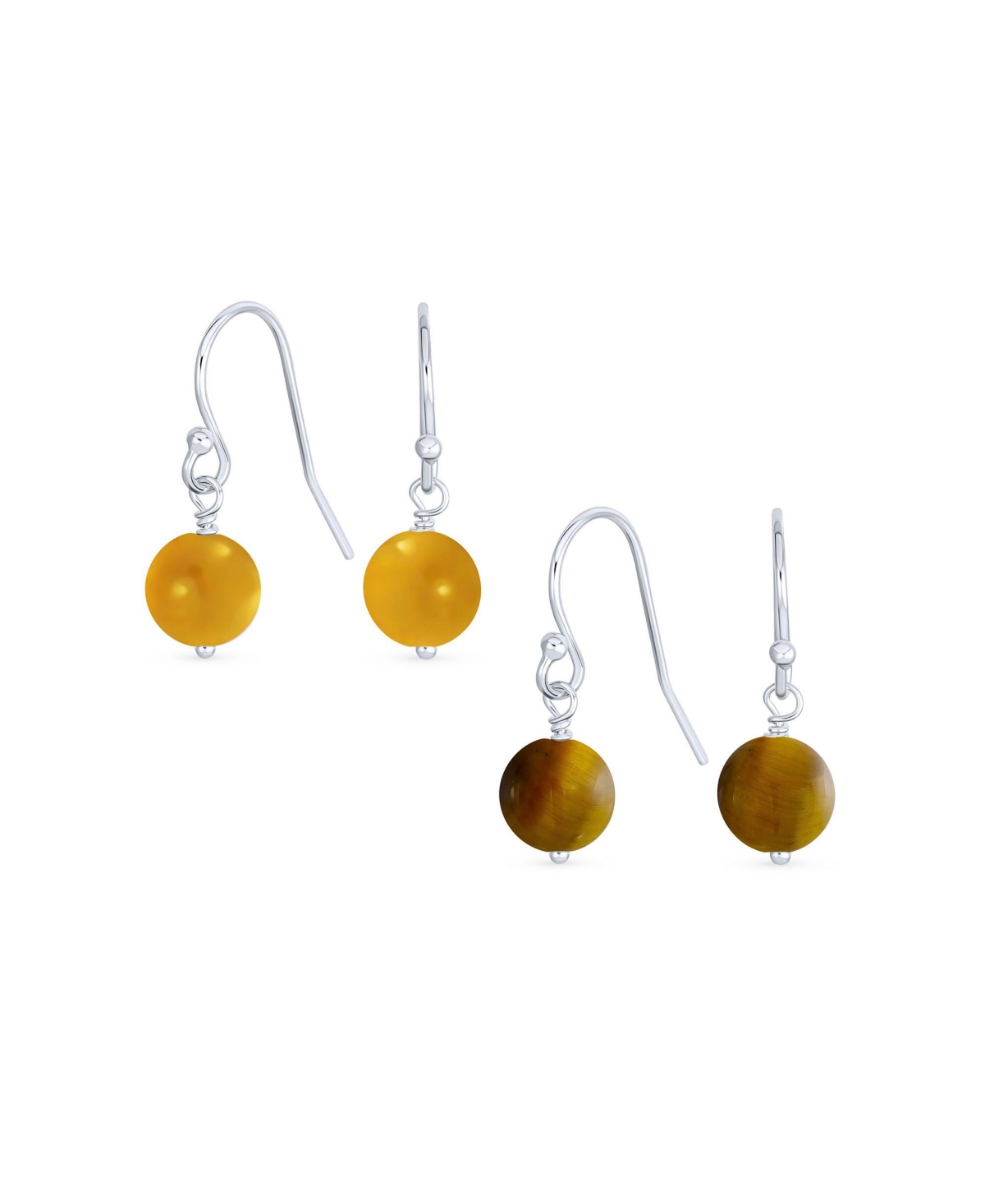 Click here for Bling Jewelry Set of 2 Natural Stone Bead Drop Ear... prices