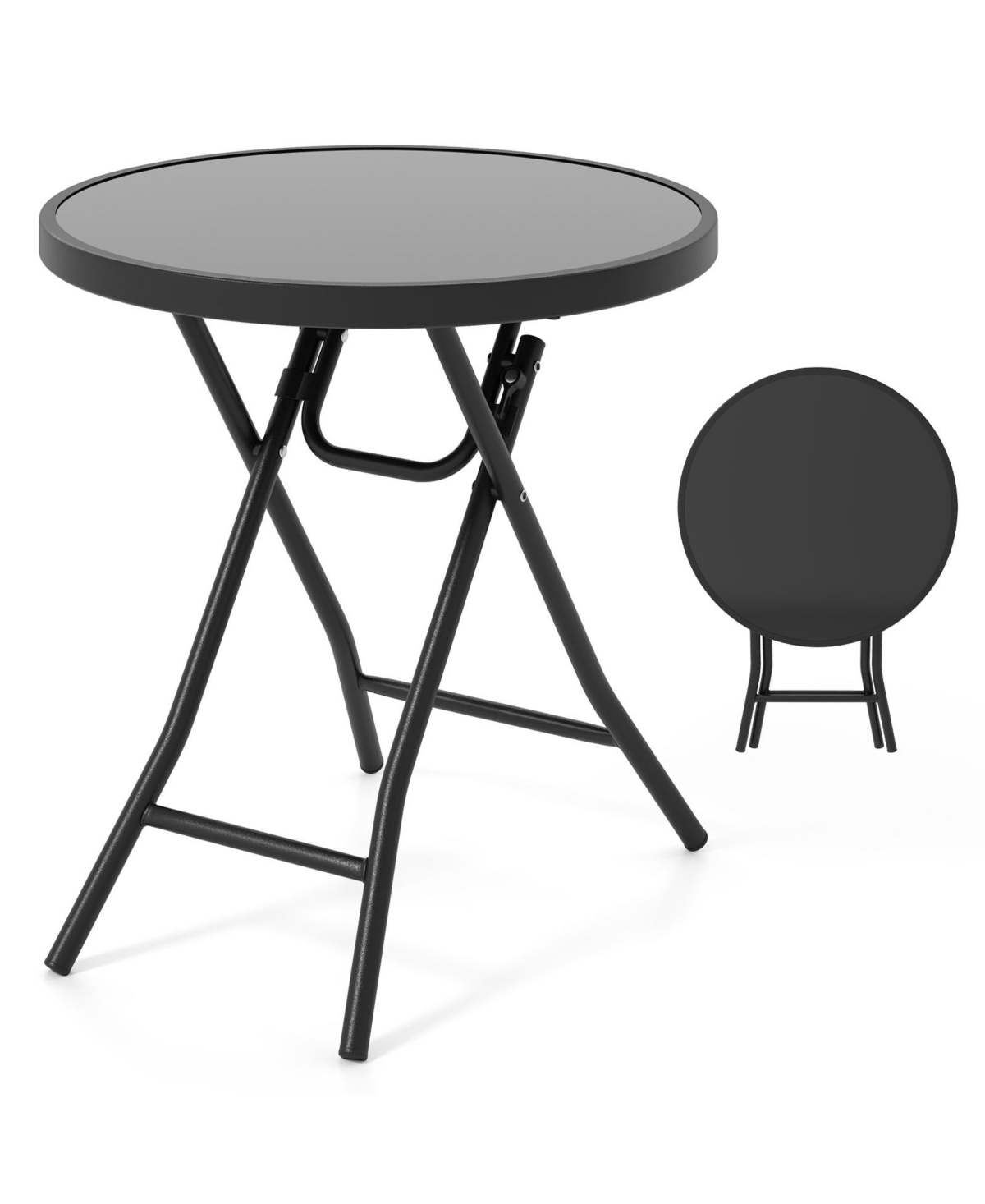 Click here for Folding Side Table Patio Round Compact Coffee Tabl... prices