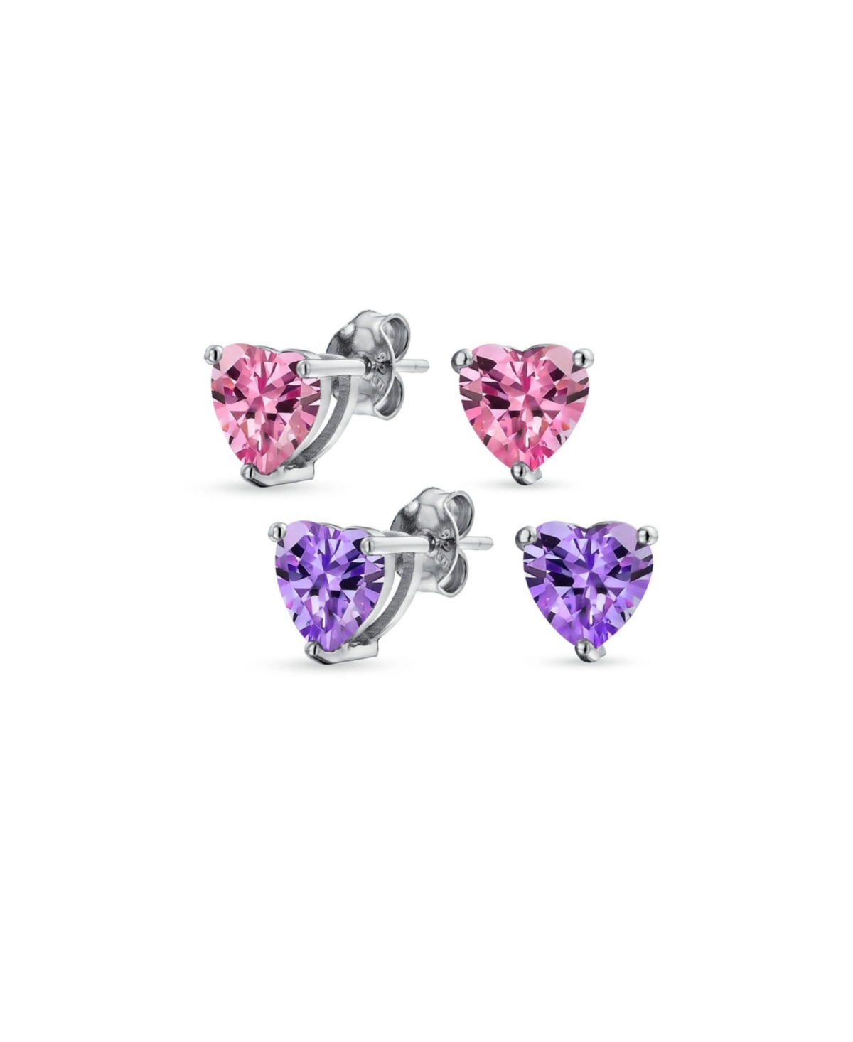 Click here for Bling Jewelry Set of 2 1CT Heart Shaped Cz Stud Ea... prices