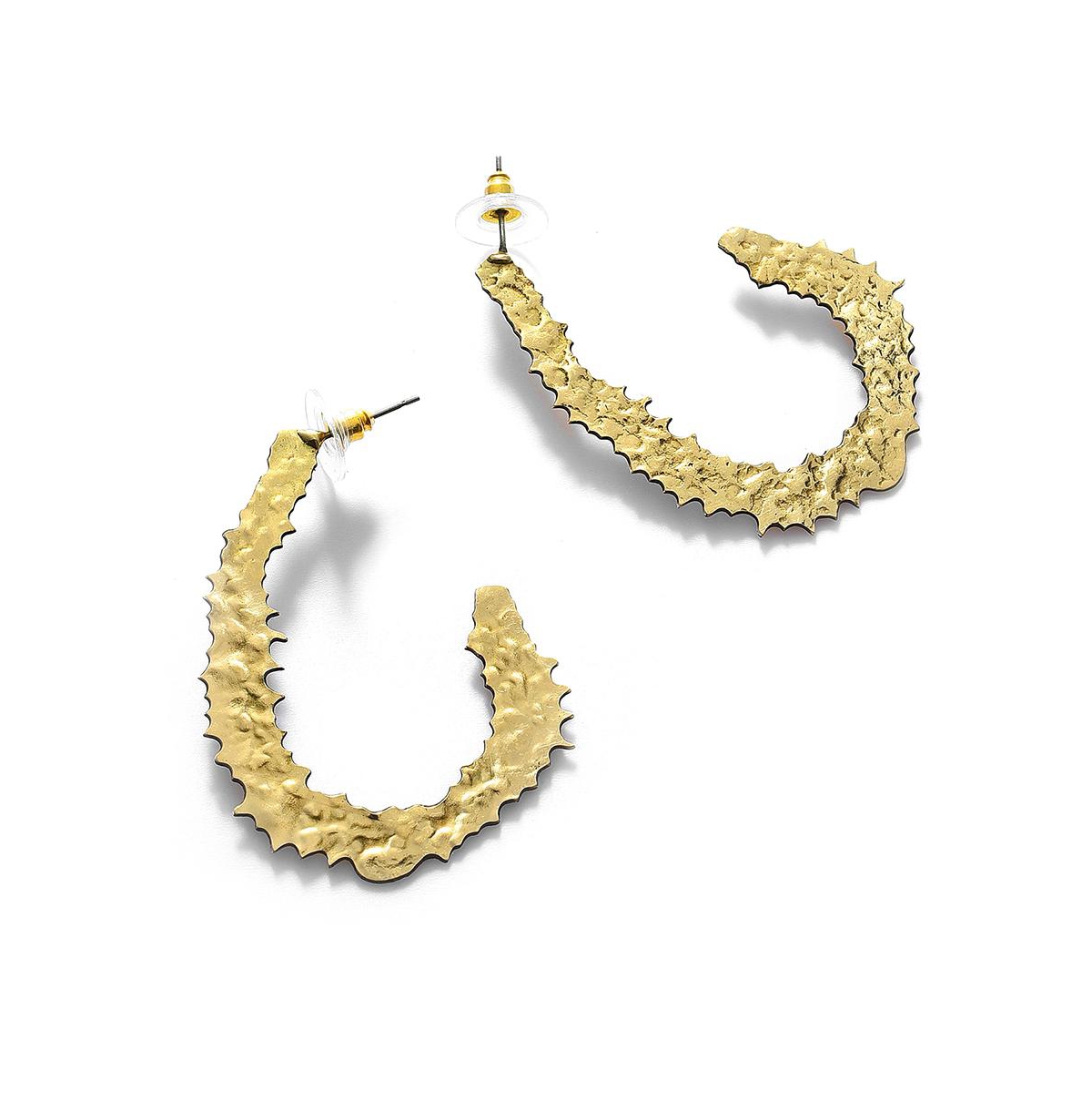 Click here for Sohi Womens Textured Hoop Earrings - Gold prices