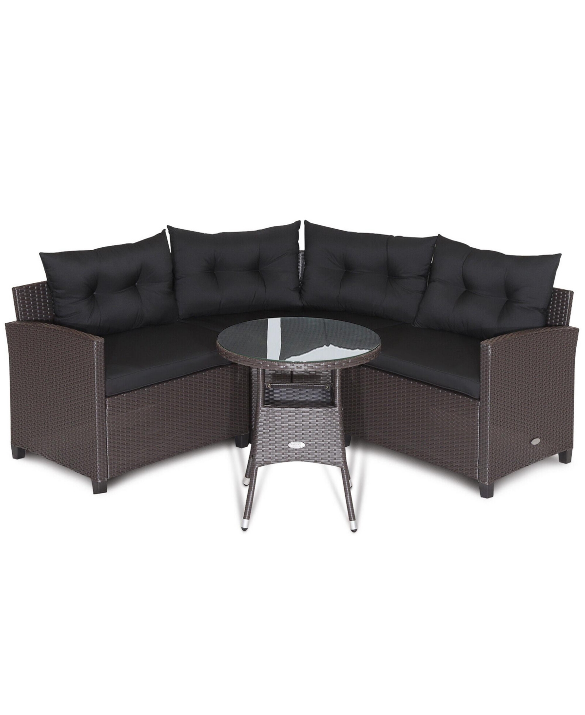 Click here for Gymax 4PCS Wicker Patio Sofa Set Rattan Outdoor Fu... prices