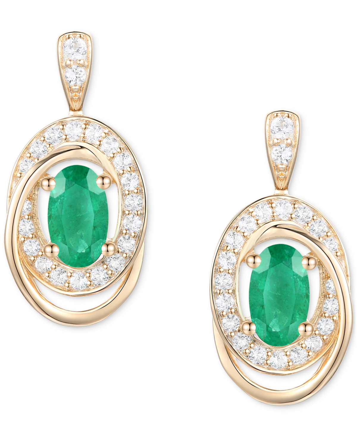 Click here for Emerald (3/8 ct. t.w.) & Diamond (1/5 ct. t.w.) Ov... prices