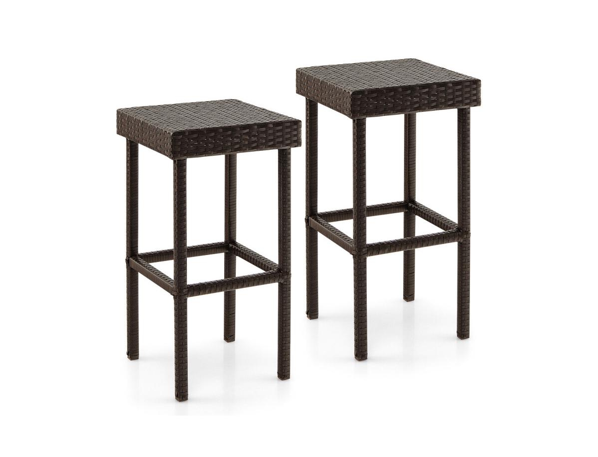 Click here for 2 Piece Wicker Bar Stool Chairs for Patio Deck or... prices