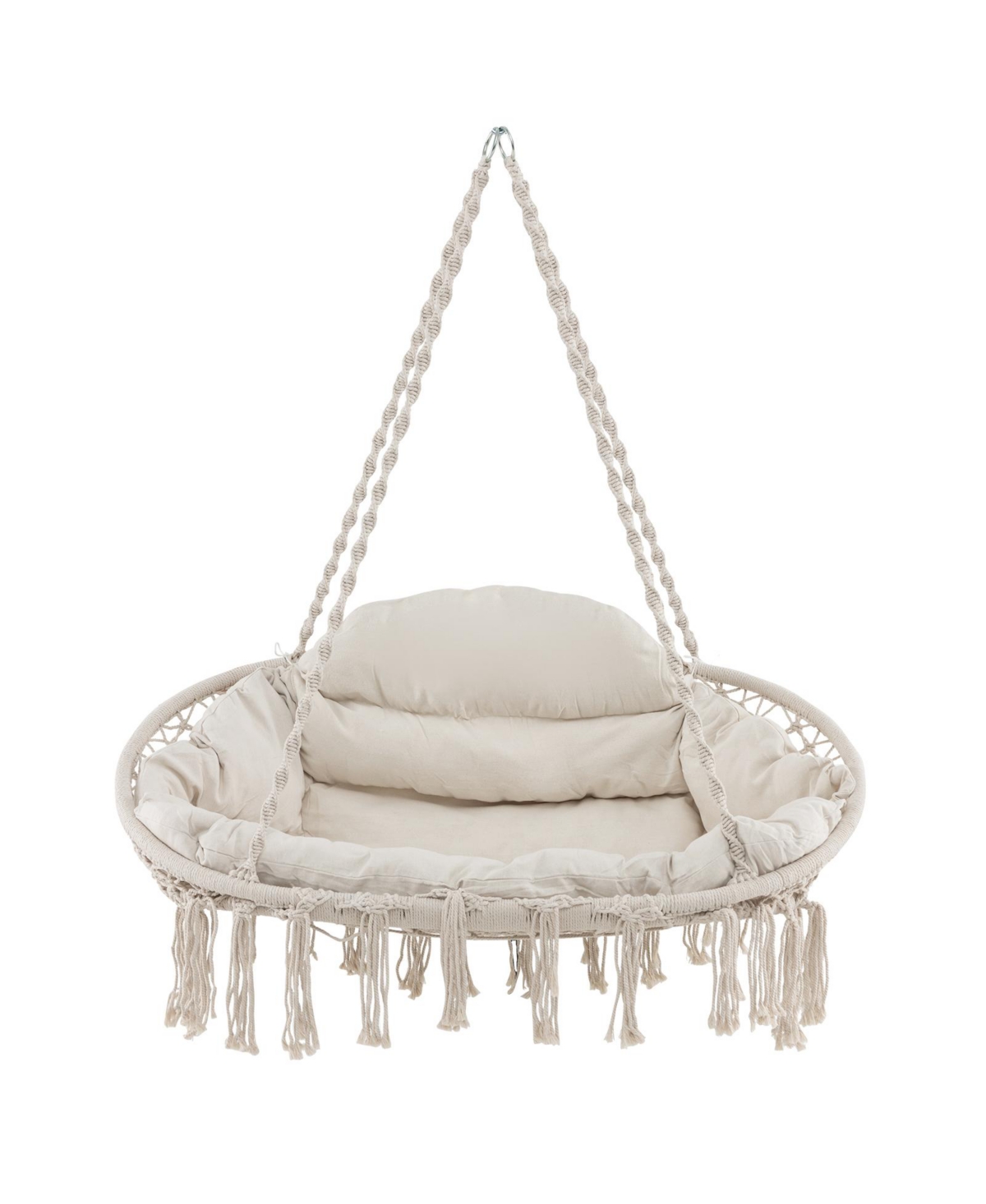 Click here for Hand-Woven Rope Hanging Chair with Thick Cushion a... prices