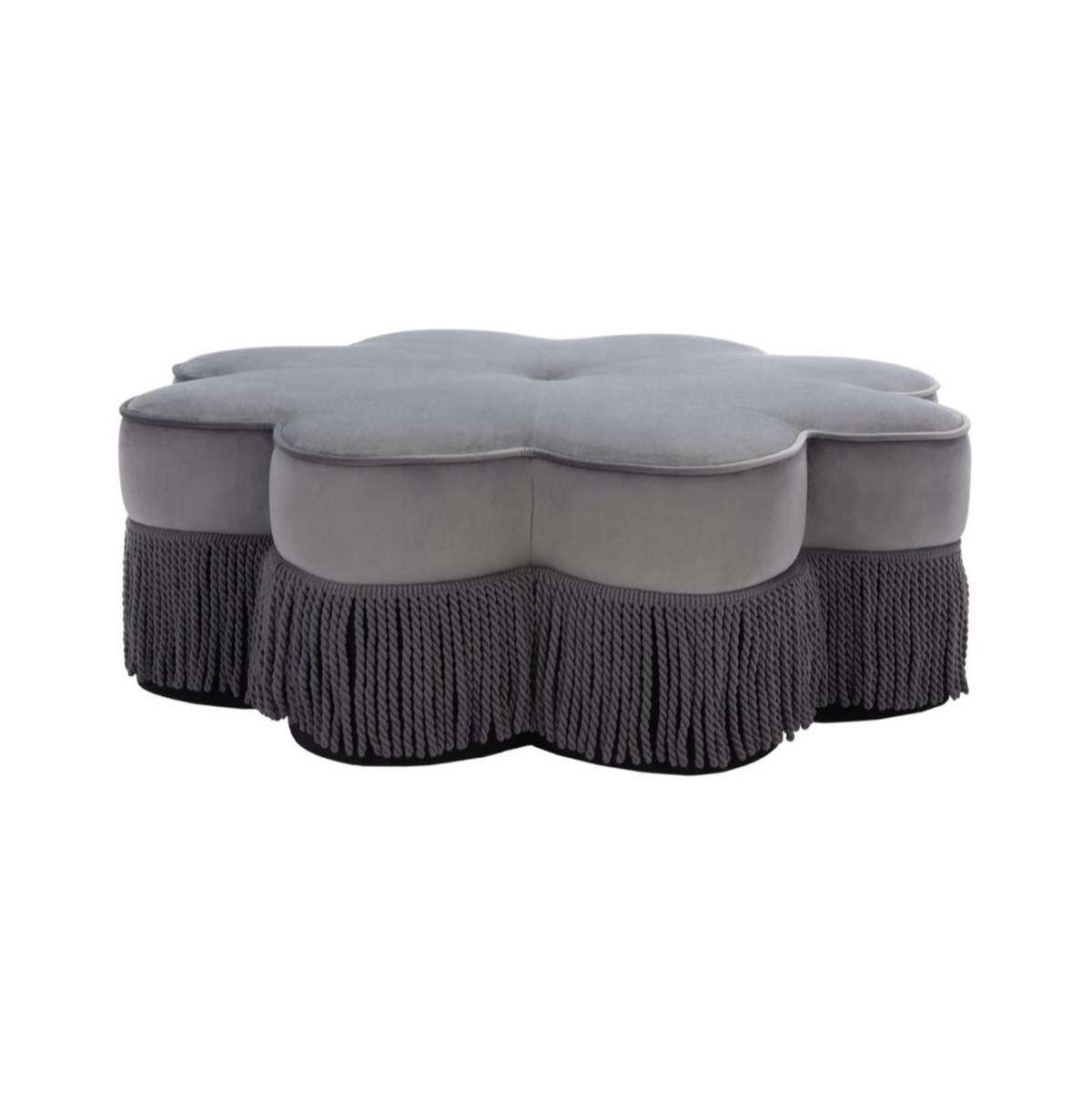 Click here for Tanith Flower Ottoman - Dark grey prices