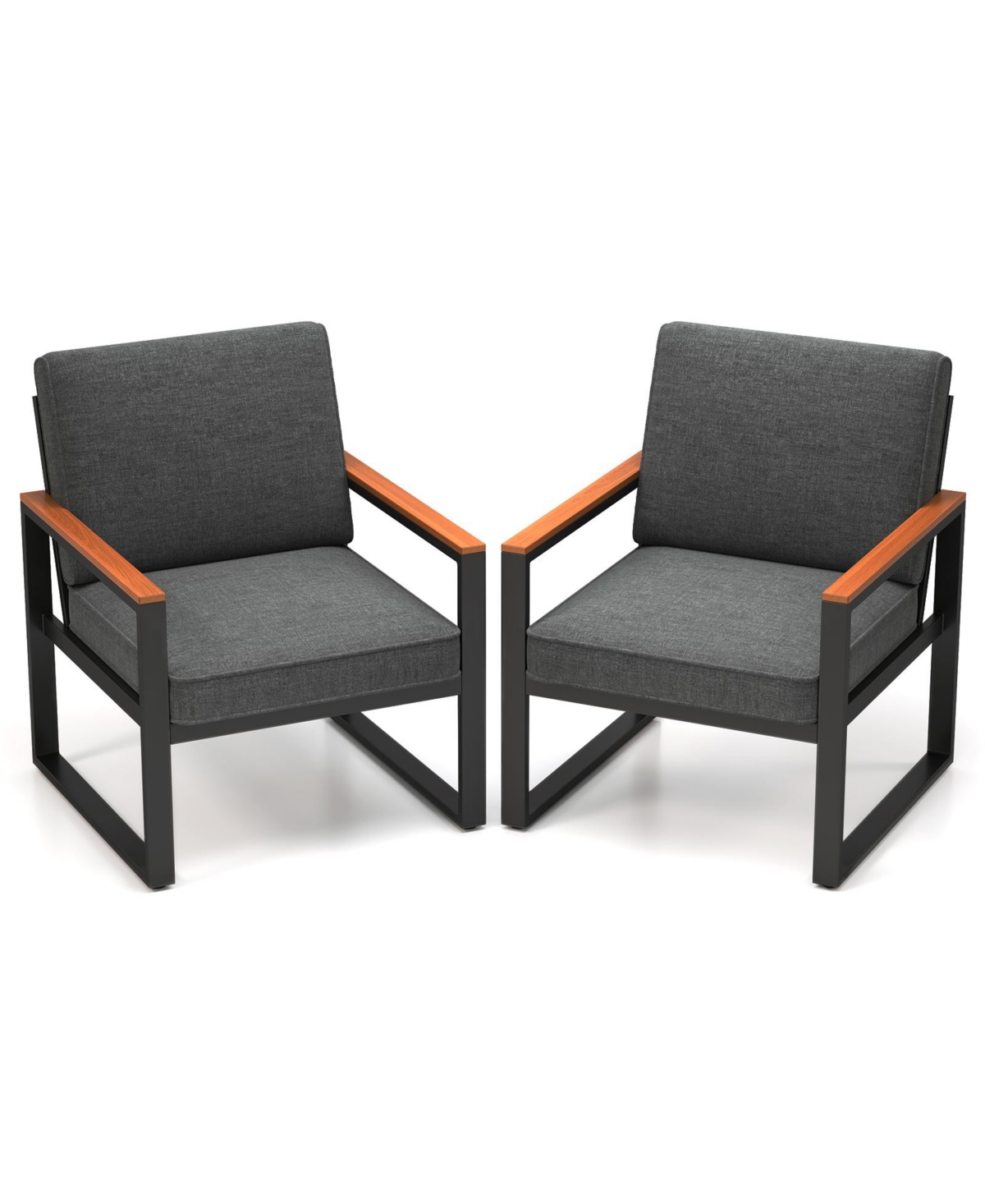 Click here for Patio Aluminum Sofa Modern Armchairs Set of 2 for... prices