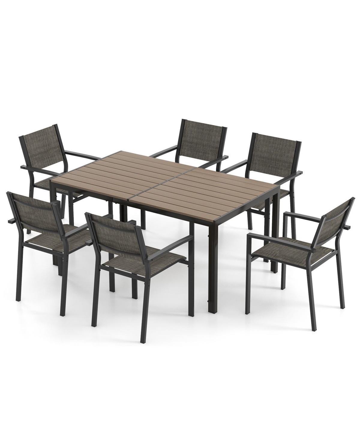 Click here for 7 Piece Outdoor Dining Set with 6 Stackable Chairs... prices