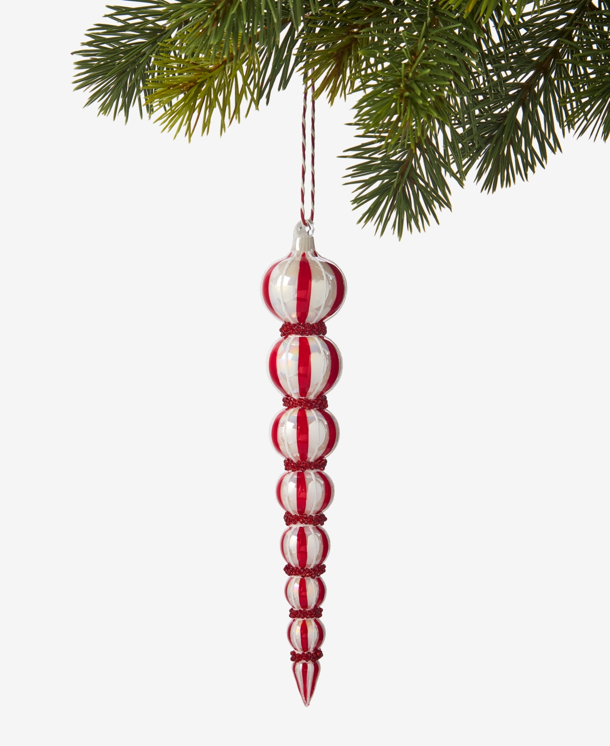Click here for Holiday Lane Christmas Cheer Red Stripe Finial Orn... prices