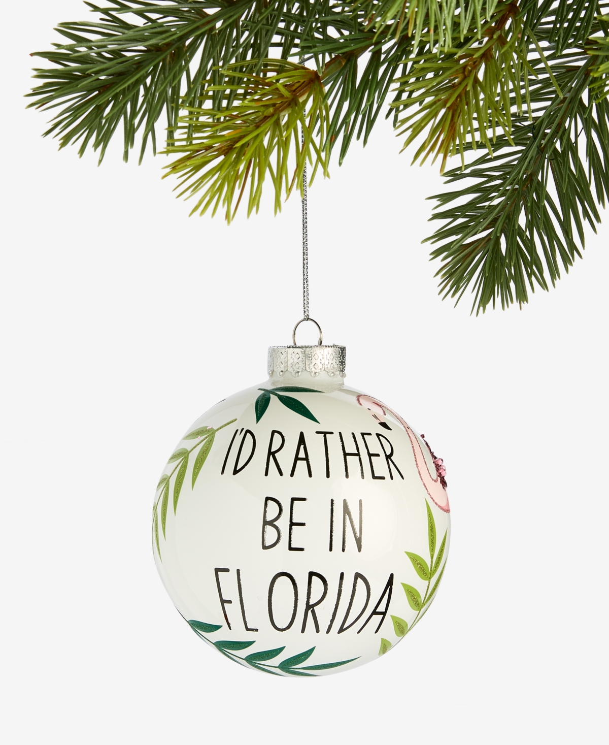 Click here for Holiday Lane Florida Glass Glittered Ball Ornament... prices