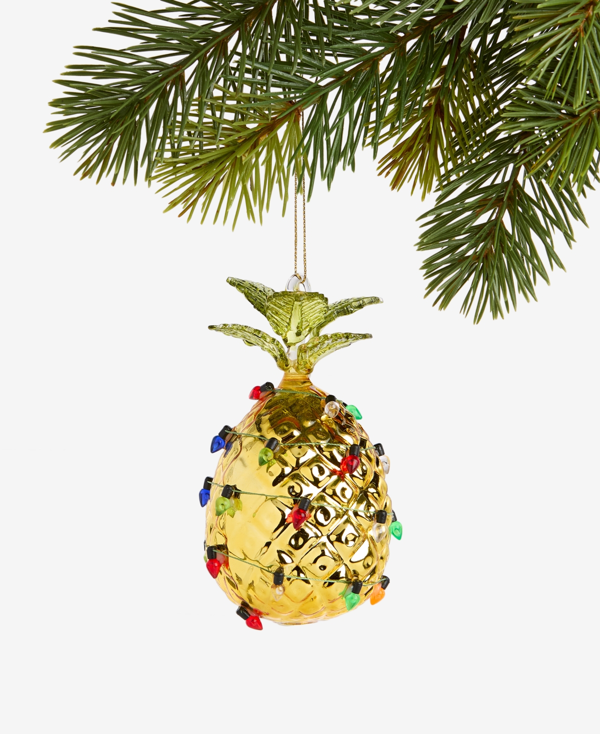Click here for Holiday Lane Hawaii Glass Decorated Pineapple Orna... prices