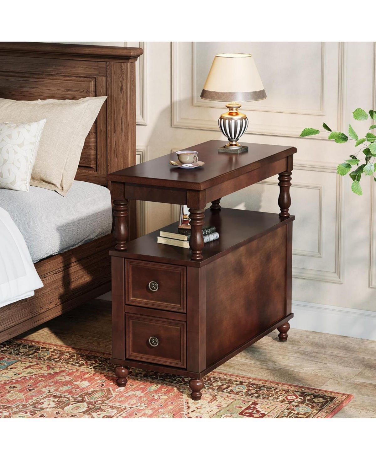 Click here for Tribesigns Solid Wood Nightstand with 2 Drawers  M... prices