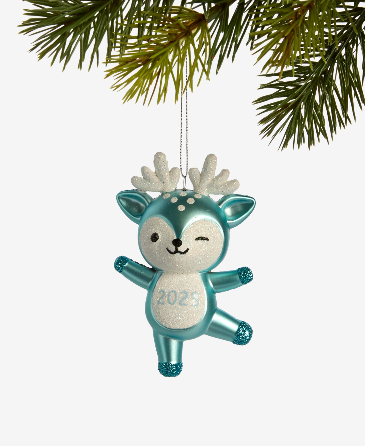 Click here for Holiday Lane Babys First Blue Glass Deer Ornament... prices