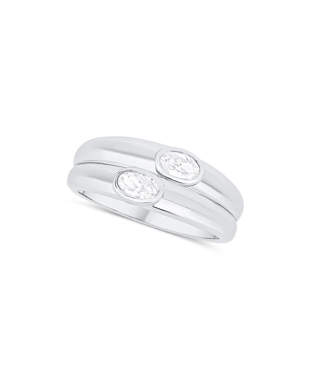 Click here for And Now This Cubic Zirconia Double Stone Ring - Si... prices