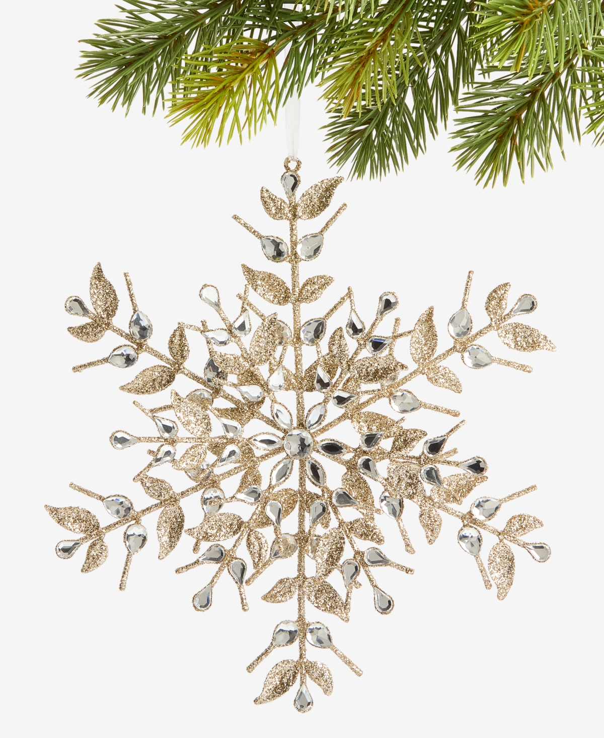 Click here for Holiday Lane Jeweled Classics Gold Snowflake Ornam... prices