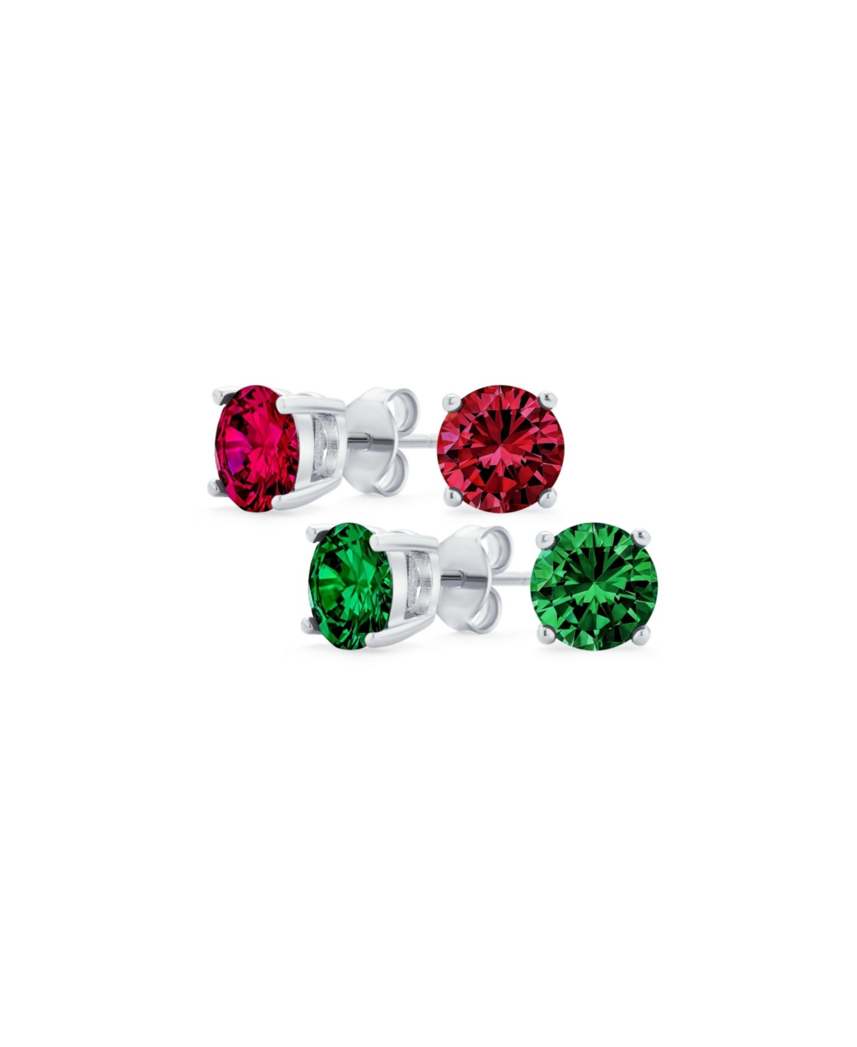 Click here for Bling Jewelry Set of 2 Round Multi Color Cz Stud E... prices