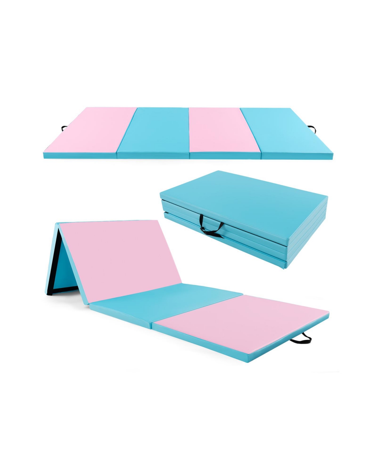 Click here for 4-Panel Pu Leather Folding Exercise Mat with Carry... prices